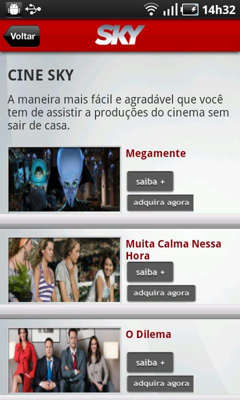 Aplicativos Sky para Android