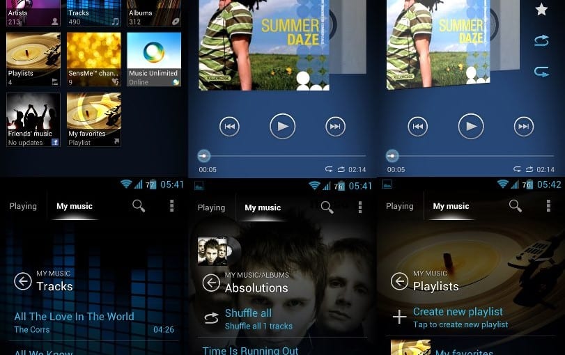 App Xperia Z Walkman Clear Audio+, Movies Album e launcher para ...