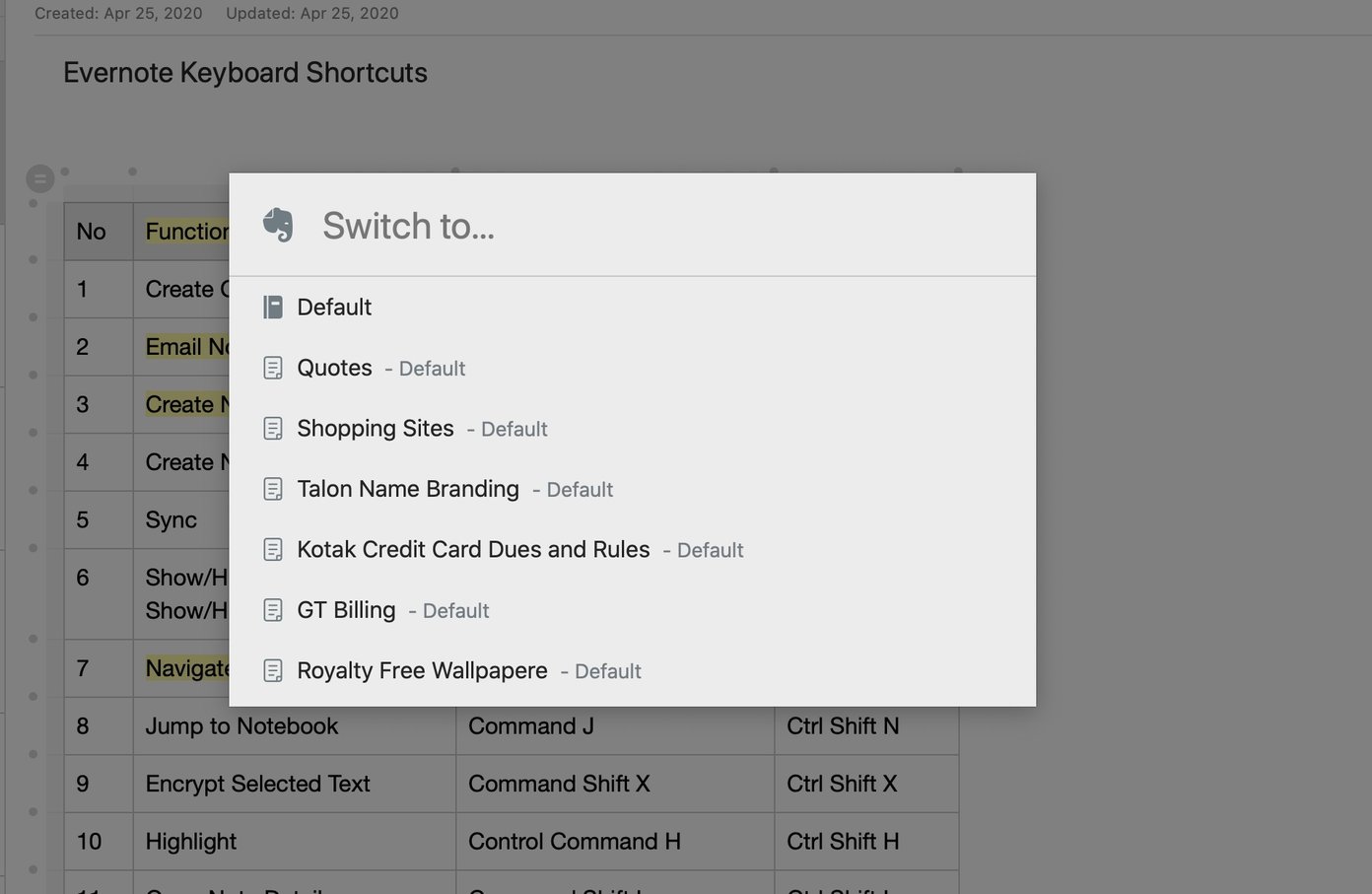 11 Melhores atalhos de teclado do Evernote para Windows e Mac