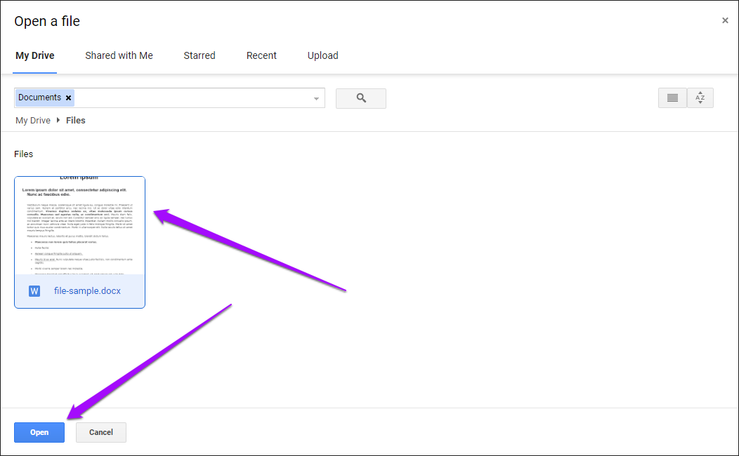 Como converter DOCX para GDOC no Google Docs
