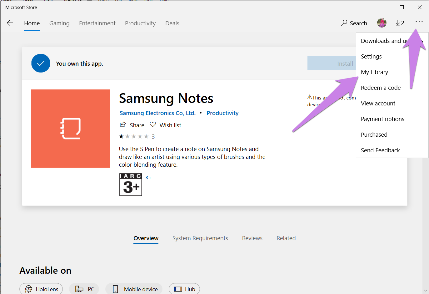Como visualizar o Samsung Notes no Windows