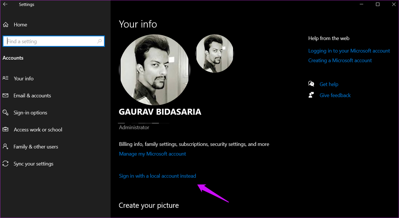 Como alterar a conta da Microsoft no Windows 10