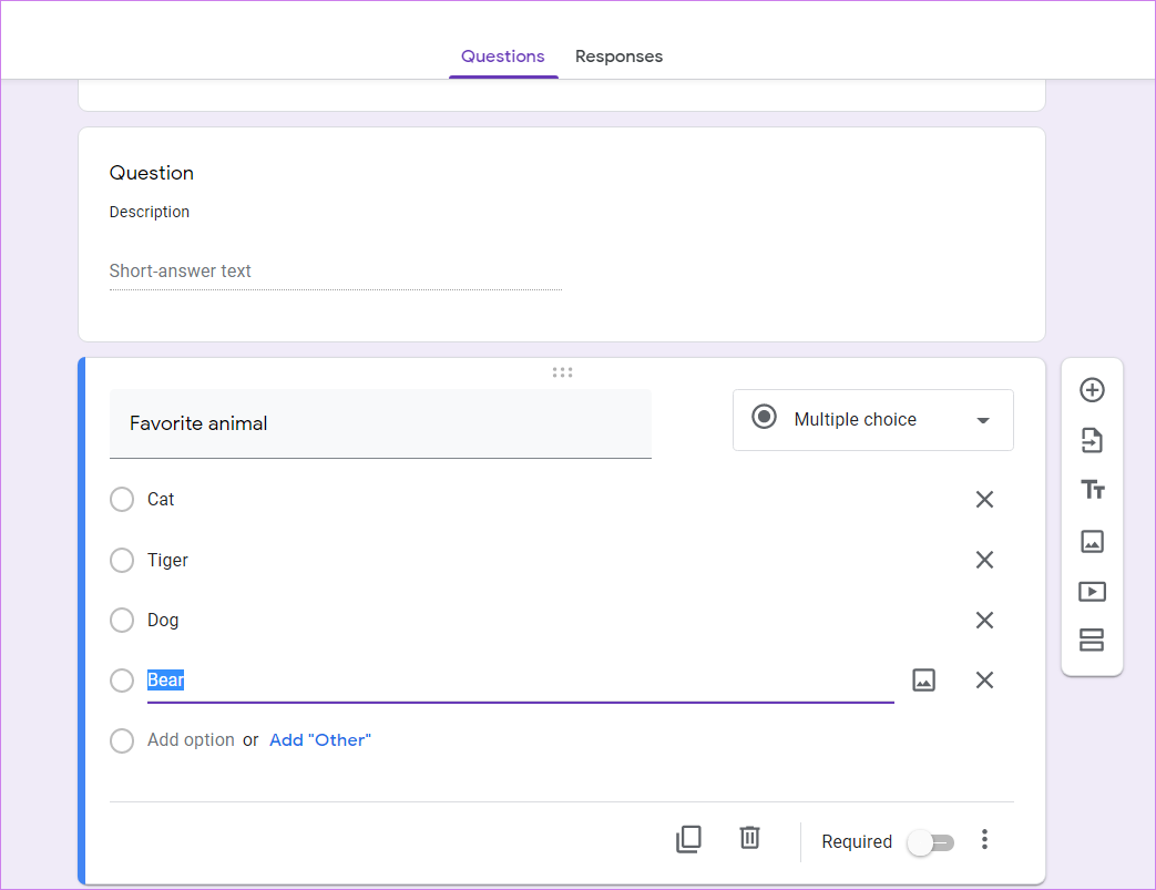 Duas maneiras de importar perguntas do Planilhas Google para formulários do Google