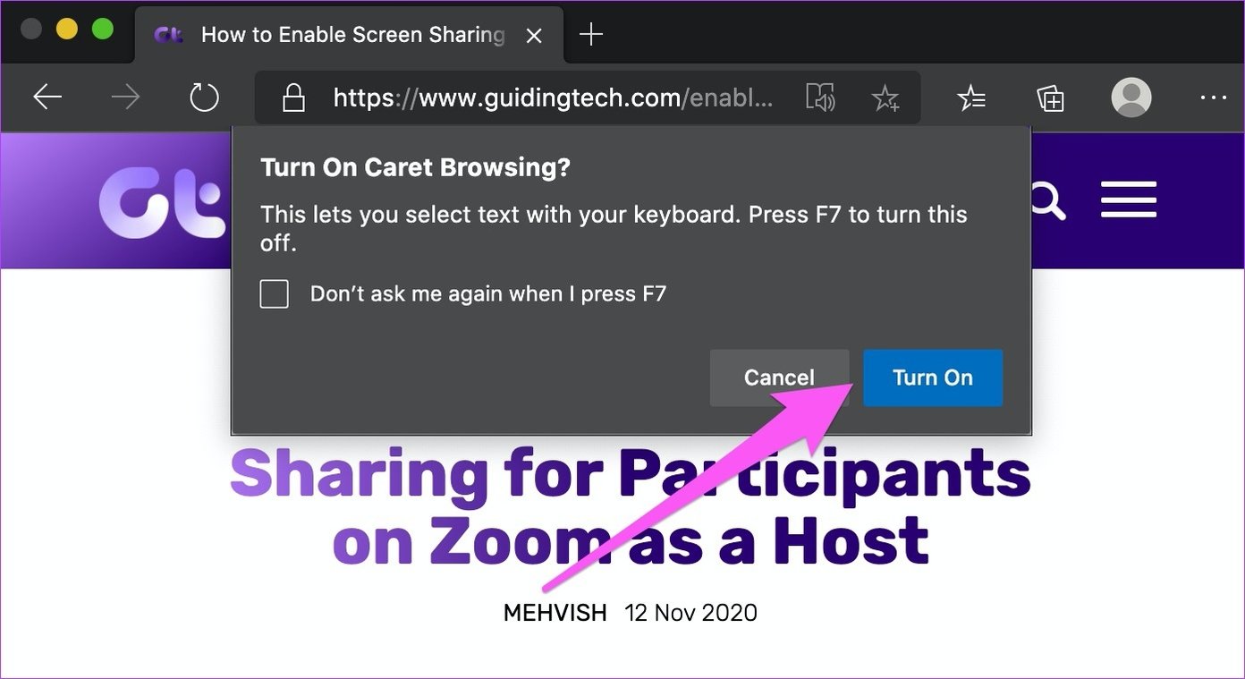 O que é Caret Browsing no Chrome, Firefox e Edge e como usá-la
