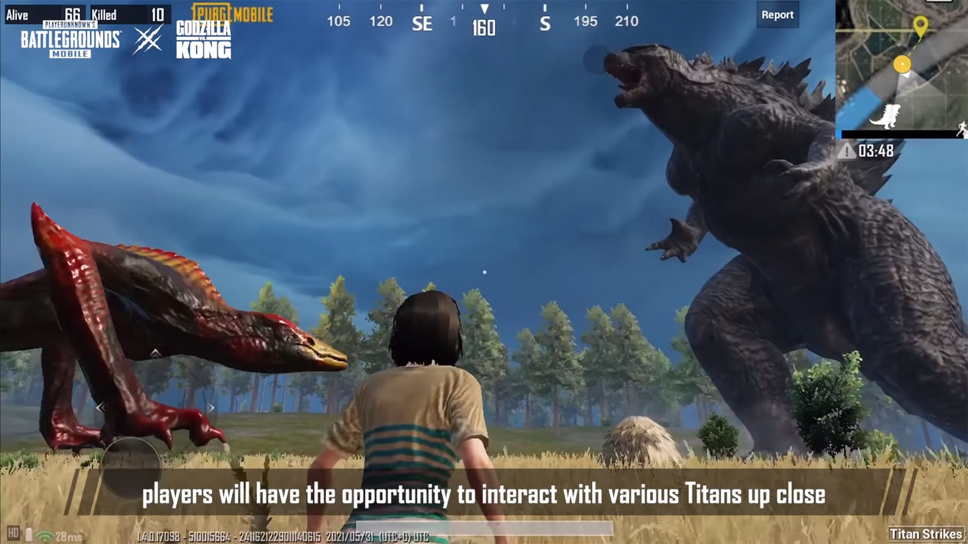 A próxima atualização do PUBG Mobile é estrelada por Godzilla e King Kong
