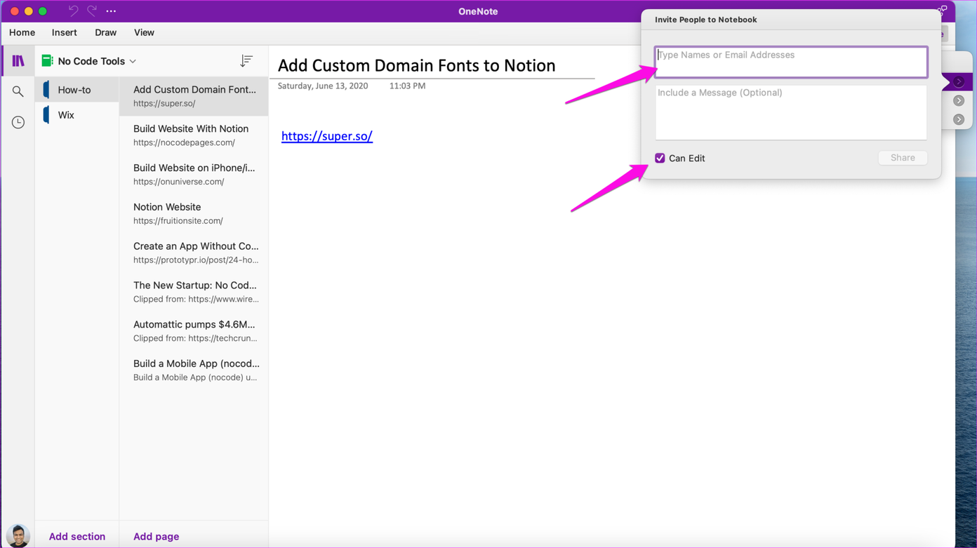 Como compartilhar o OneNote Notebook no desktop e no celular