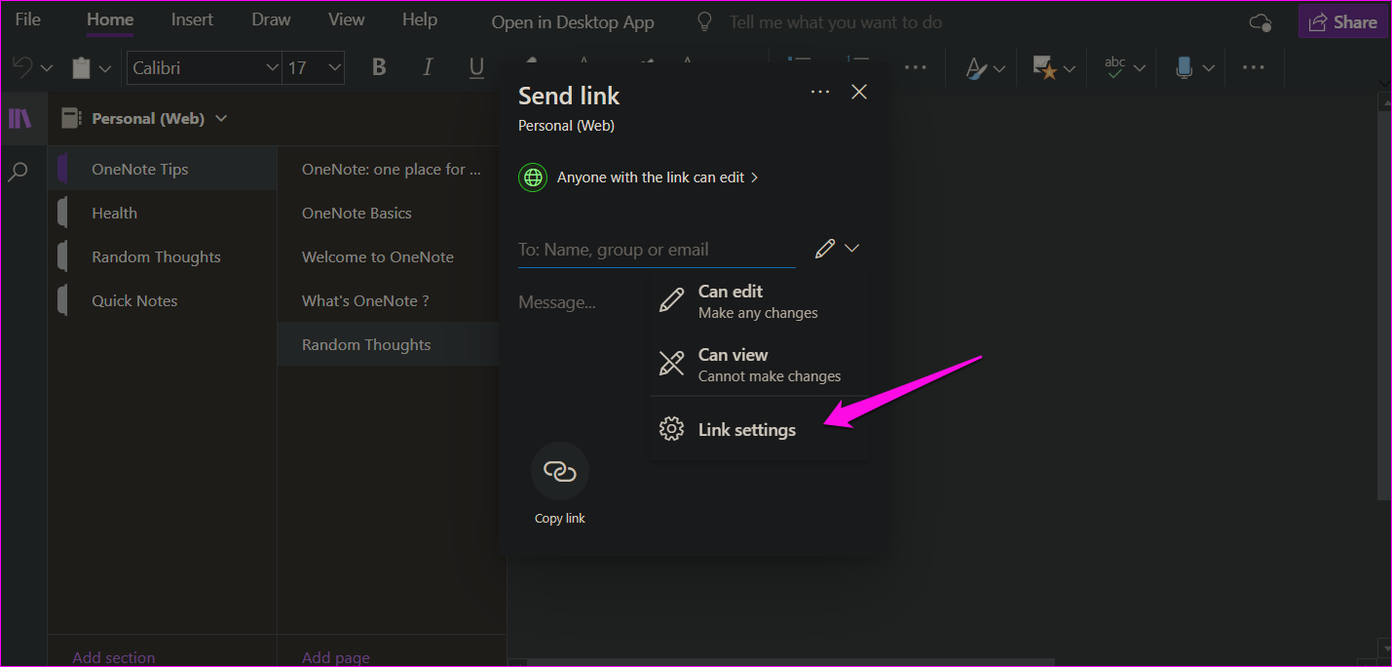 Como compartilhar o OneNote Notebook no desktop e no celular