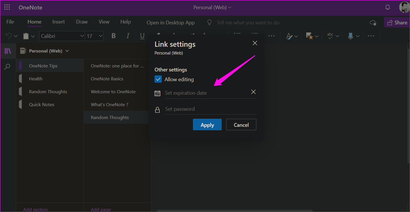 Como compartilhar o OneNote Notebook no desktop e no celular