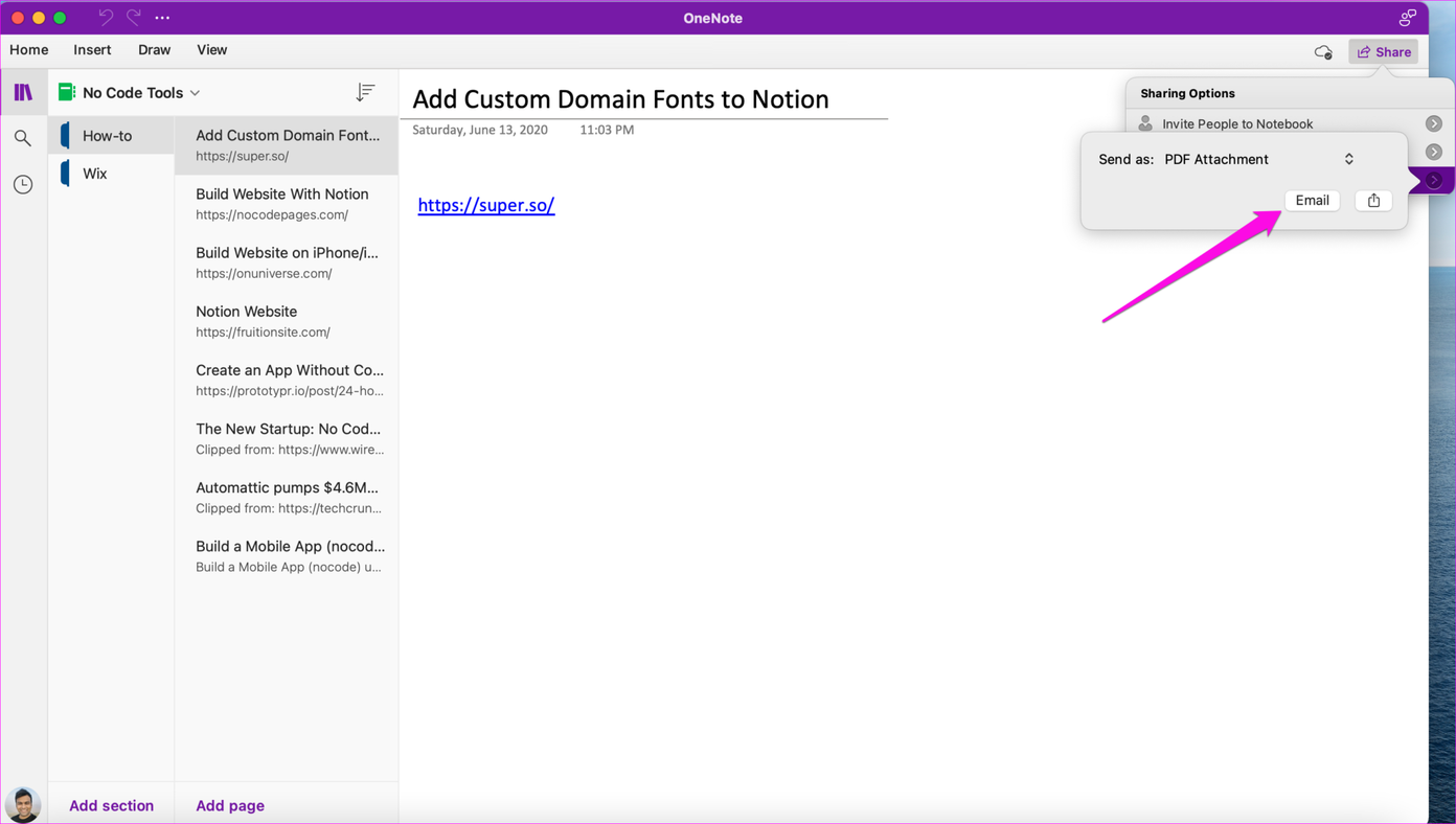 Como compartilhar o OneNote Notebook no desktop e no celular