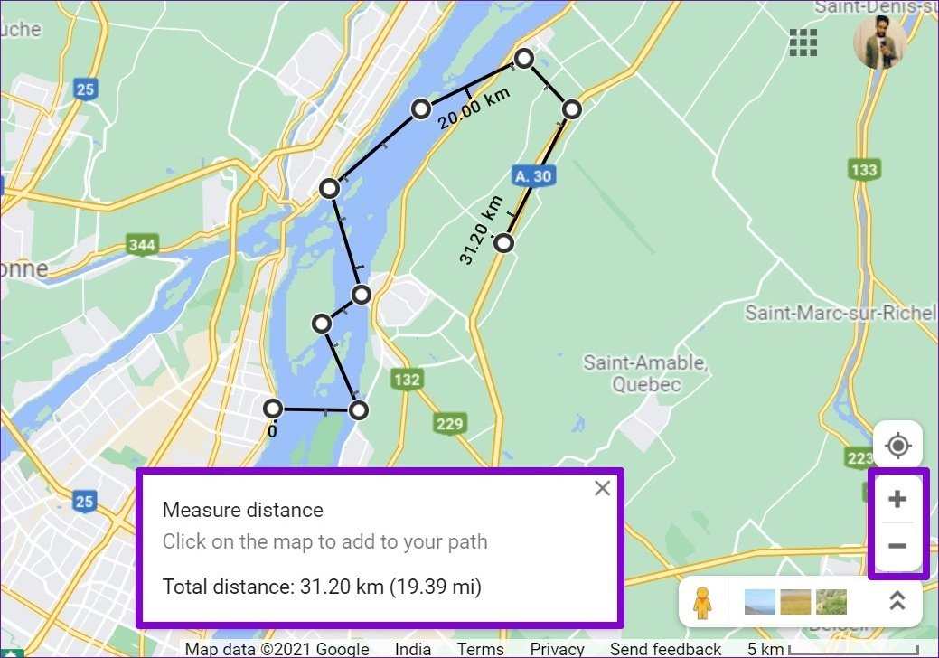 Como medir distância e área no Google Maps