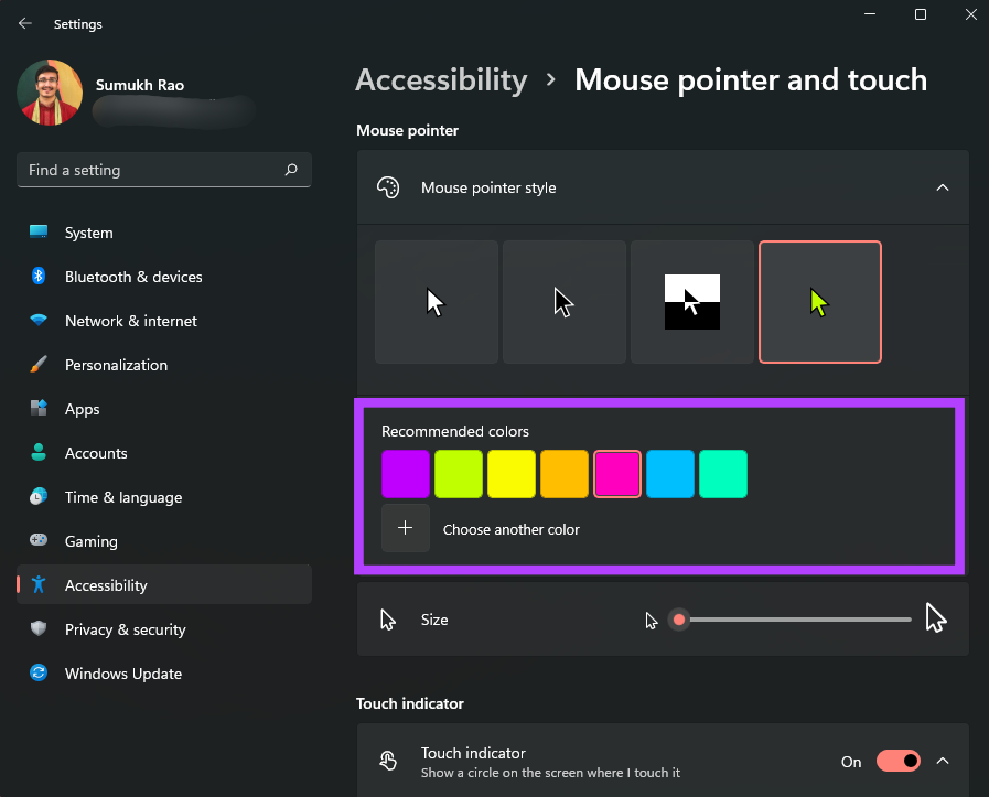Como personalizar o cursor do mouse no Windows 11