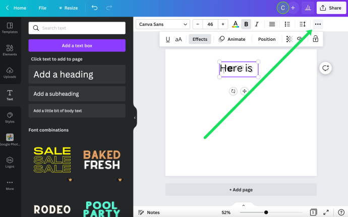 Como tornar o texto vertical no Canva