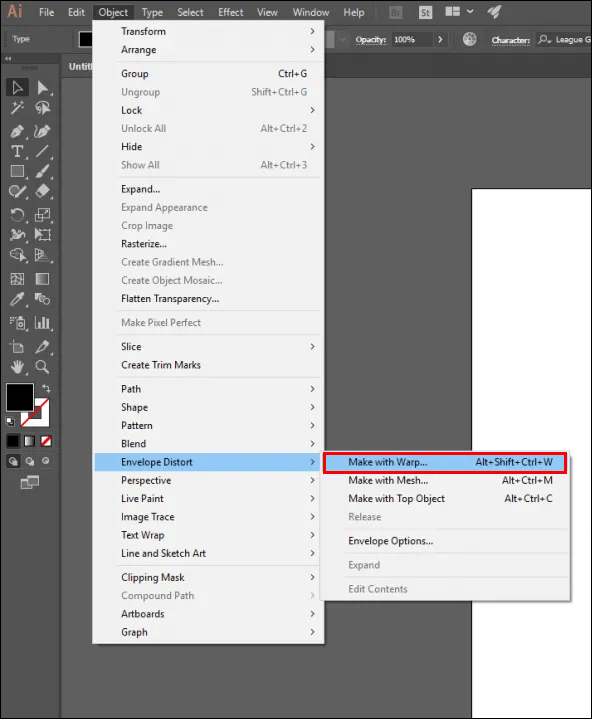 Como transformar texto em forma no Illustrator