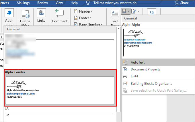 Como inserir uma assinatura no Microsoft Word
