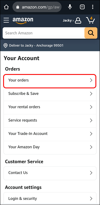 Como visualizar seu histórico de pedidos na Amazon