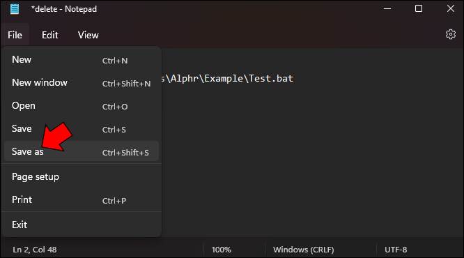 Como criar um arquivo BAT