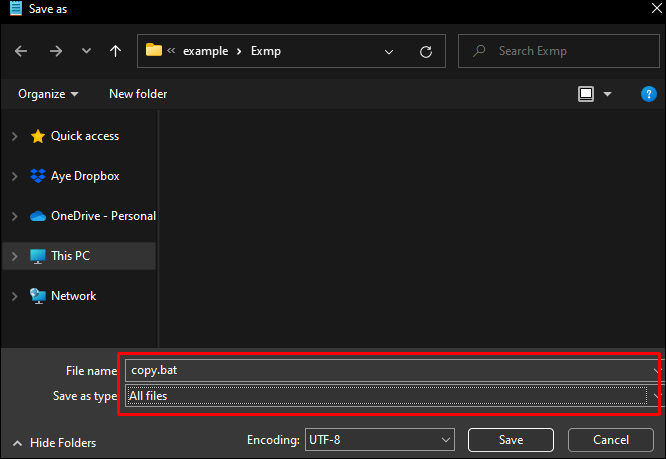 Como criar um arquivo BAT