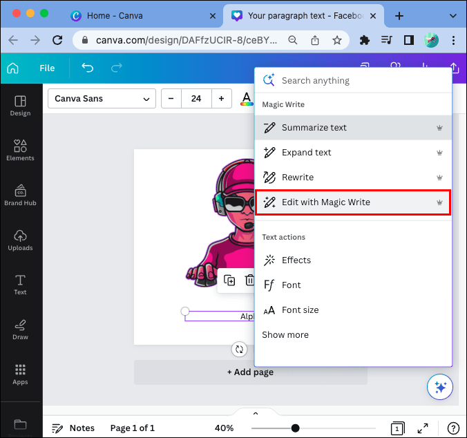 Como usar o Canva Magic Write